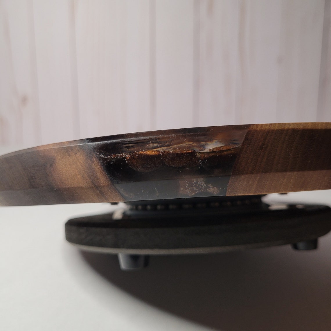Small Lazy Susan With Live Edge Walnut and Epoxy Resin / Small Lazy ...