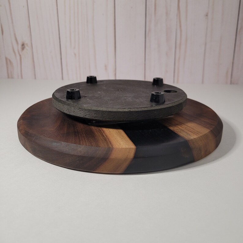 Small Lazy Susan With Live Edge Walnut and Epoxy Resin / Small Lazy ...