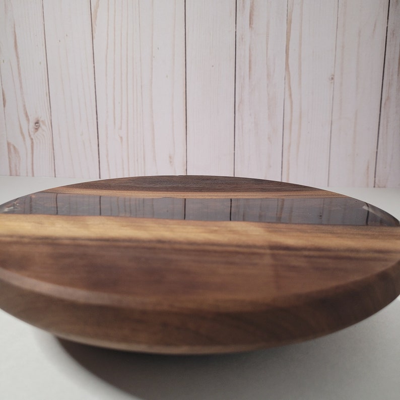 Small Lazy Susan With Live Edge Walnut and Epoxy Resin / Small Lazy ...