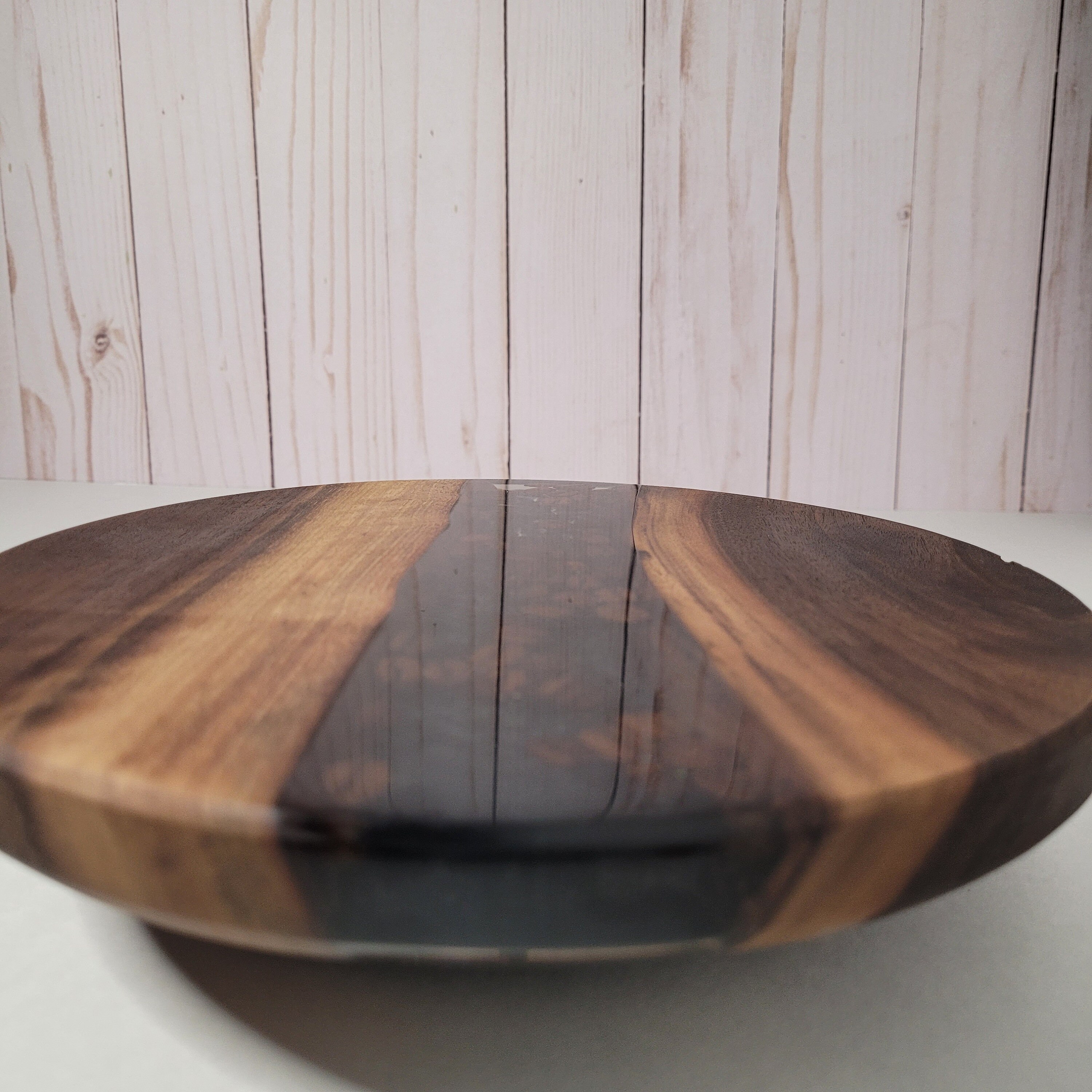 Small Lazy Susan With Live Edge Walnut and Epoxy Resin / Small Lazy ...