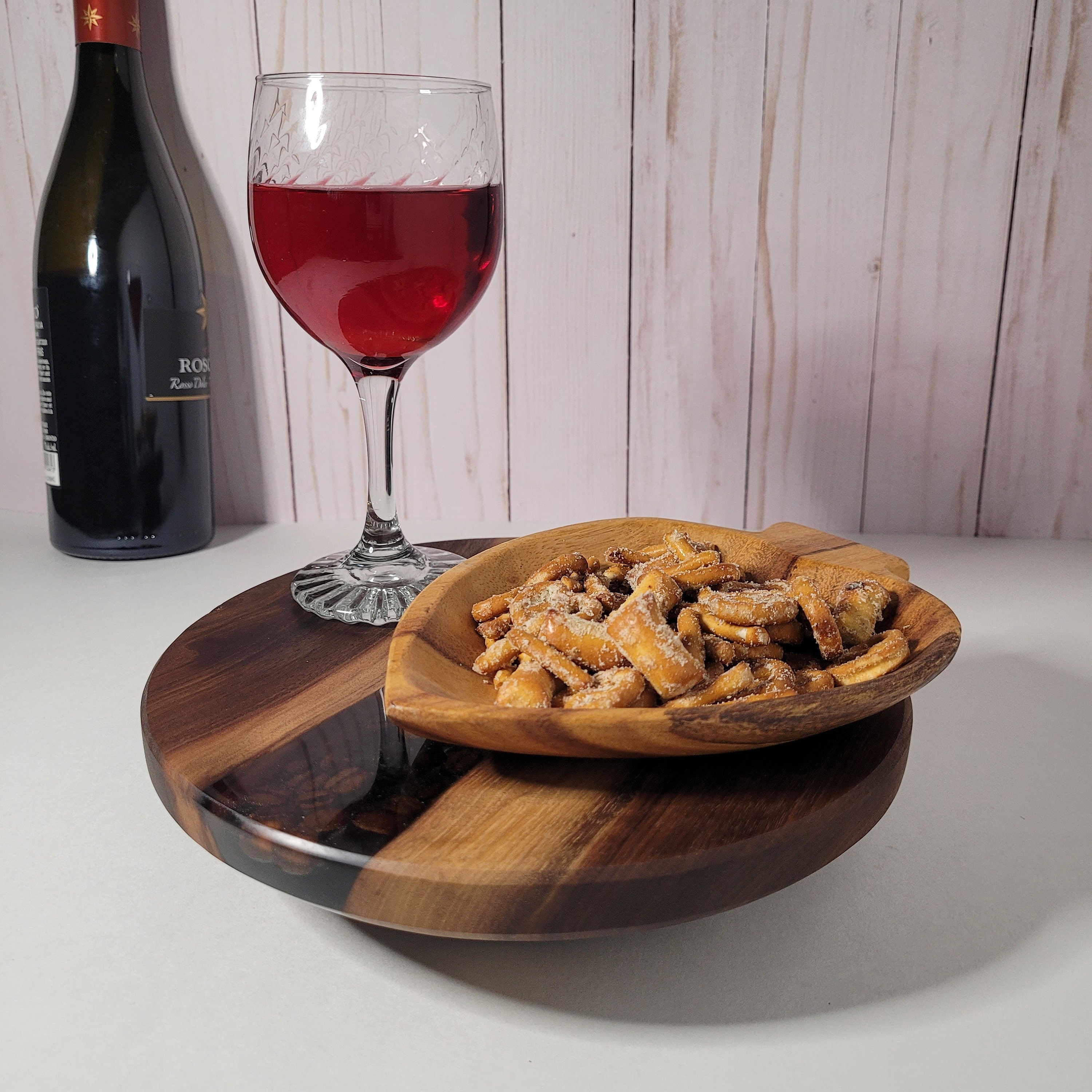 Small Lazy Susan With Live Edge Walnut and Epoxy Resin Small Lazy Susan ...