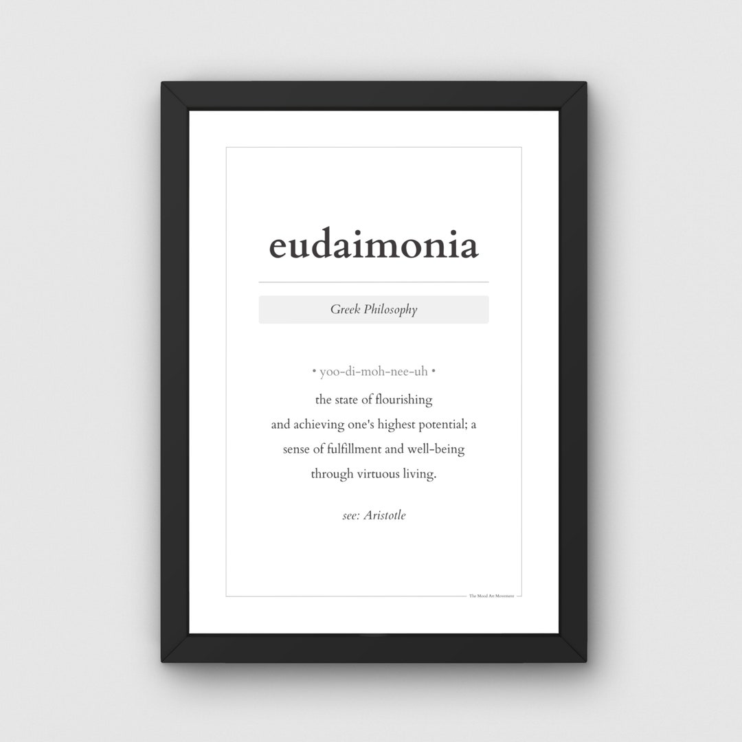 Eudaimonia Greek Word Printable Decor Poster Prints Wall Art - Etsy