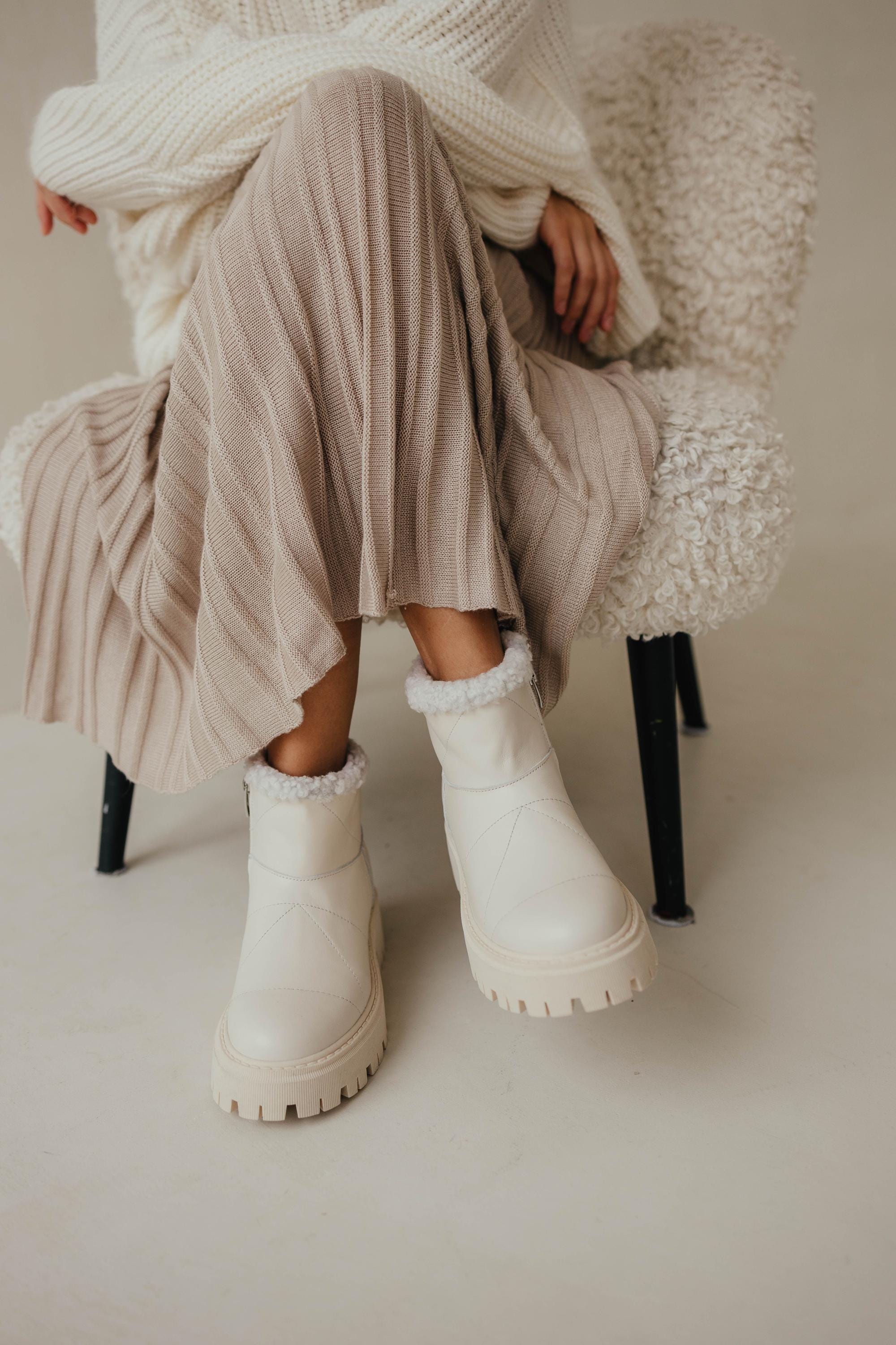 Boots of Ugg Made of Natural Leather With a Lining of Natural Sheep ...