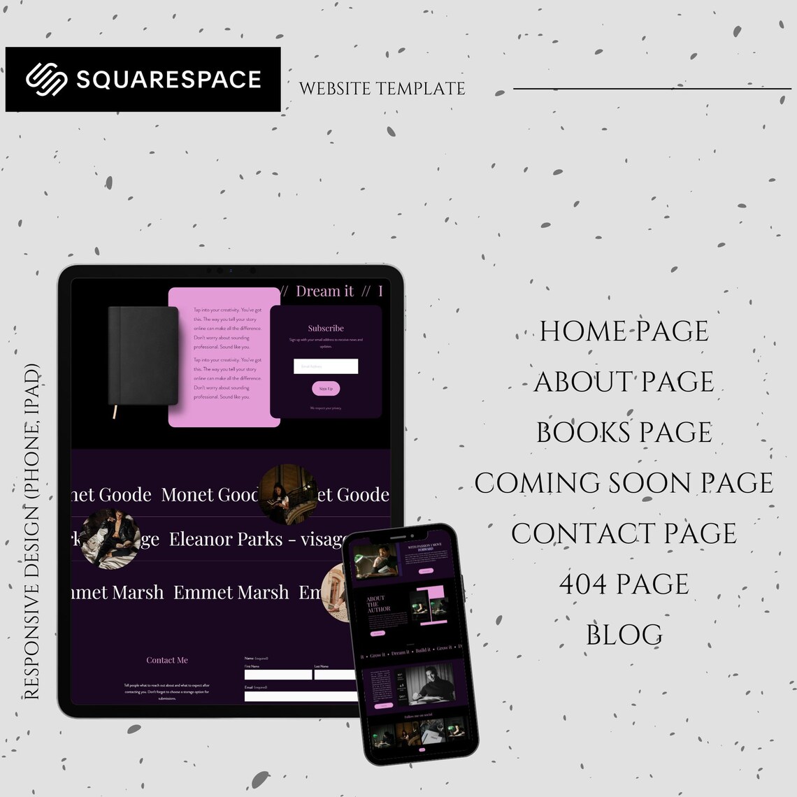 Author Website Template, Squarespace Website Template | Authors ...