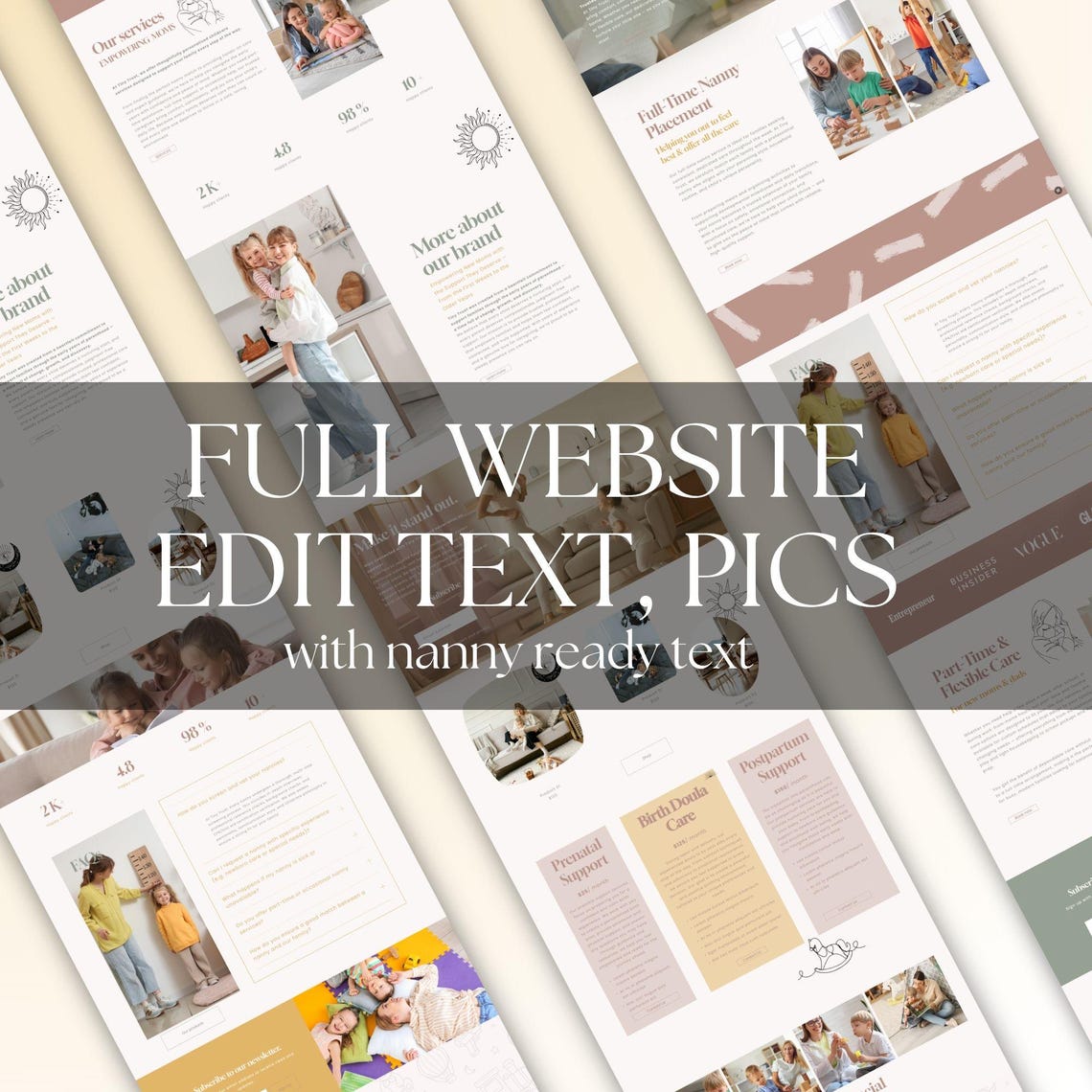 Babysitter Website Squarespace Template 71, Nanny Squarespace Website ...