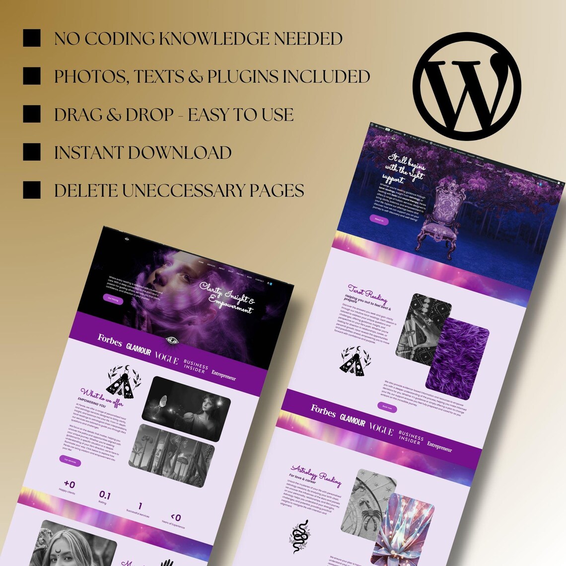 Spiritual Wordpress Website Template, Wordpress Astrologer Coach Theme ...