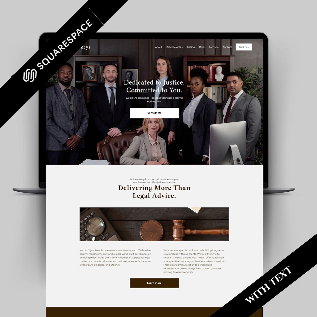 Premium Law Firm Website Template Squarespace 7.1, Luxury Attorney ...