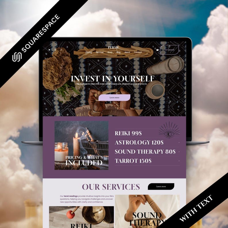 Tarot Website Template for Squarespace, Astrology Website Theme — Modern, Minimal, Responsive ...