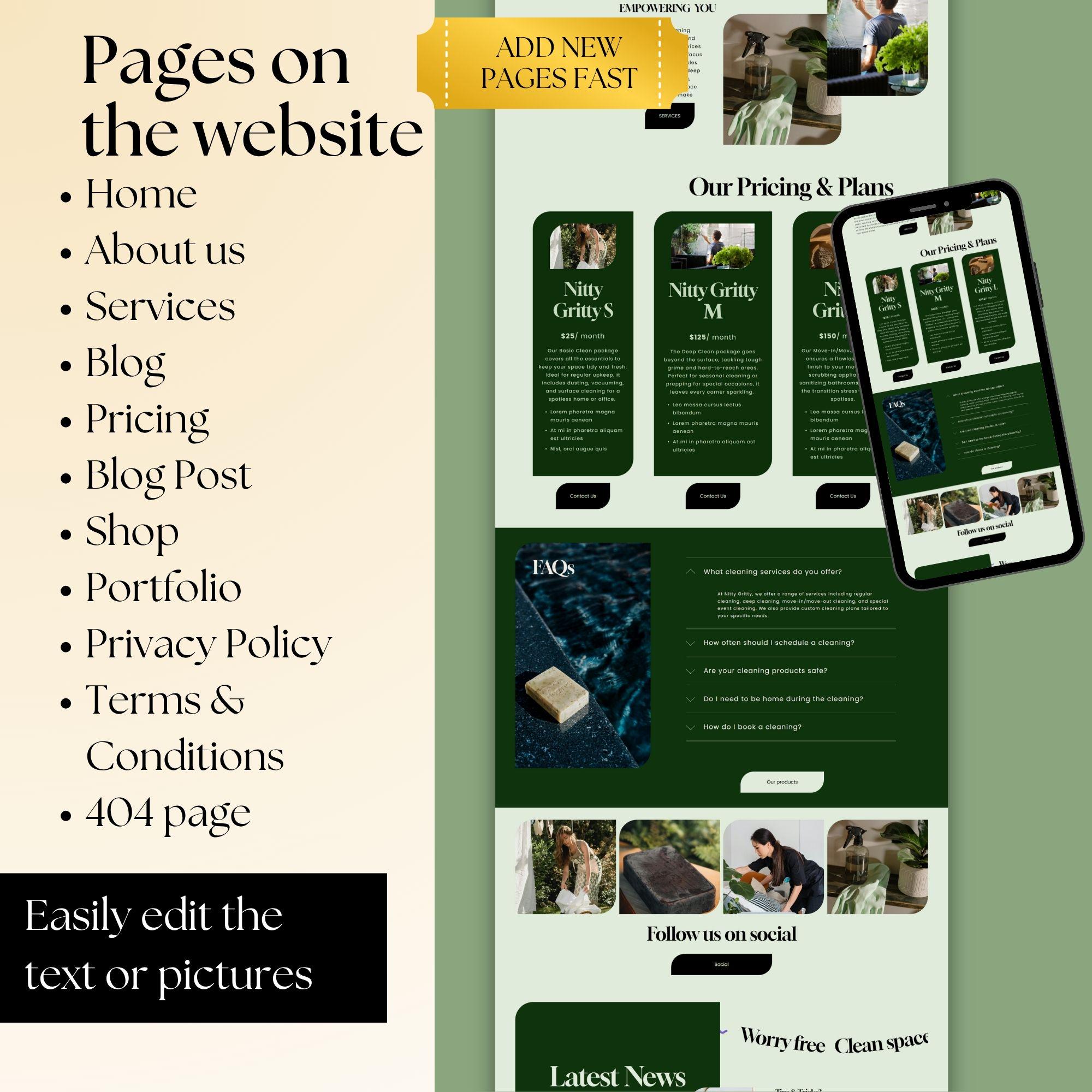 Squarespace Cleaning Company Website, Squarespace Template 71 ...