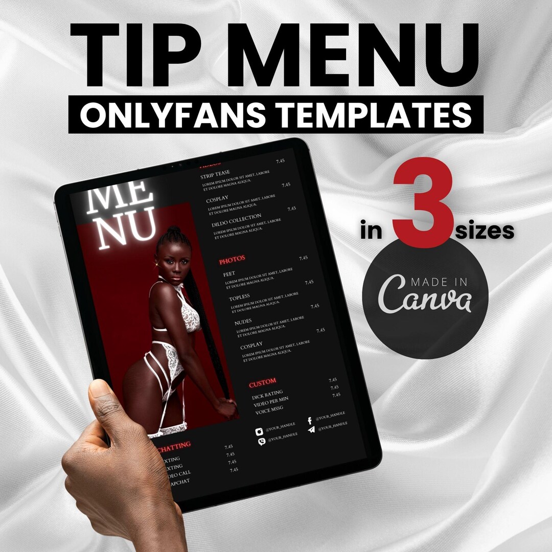 Onlyfans Tip Menu Bundle, Editable Canva Tipping Template for Adult ...
