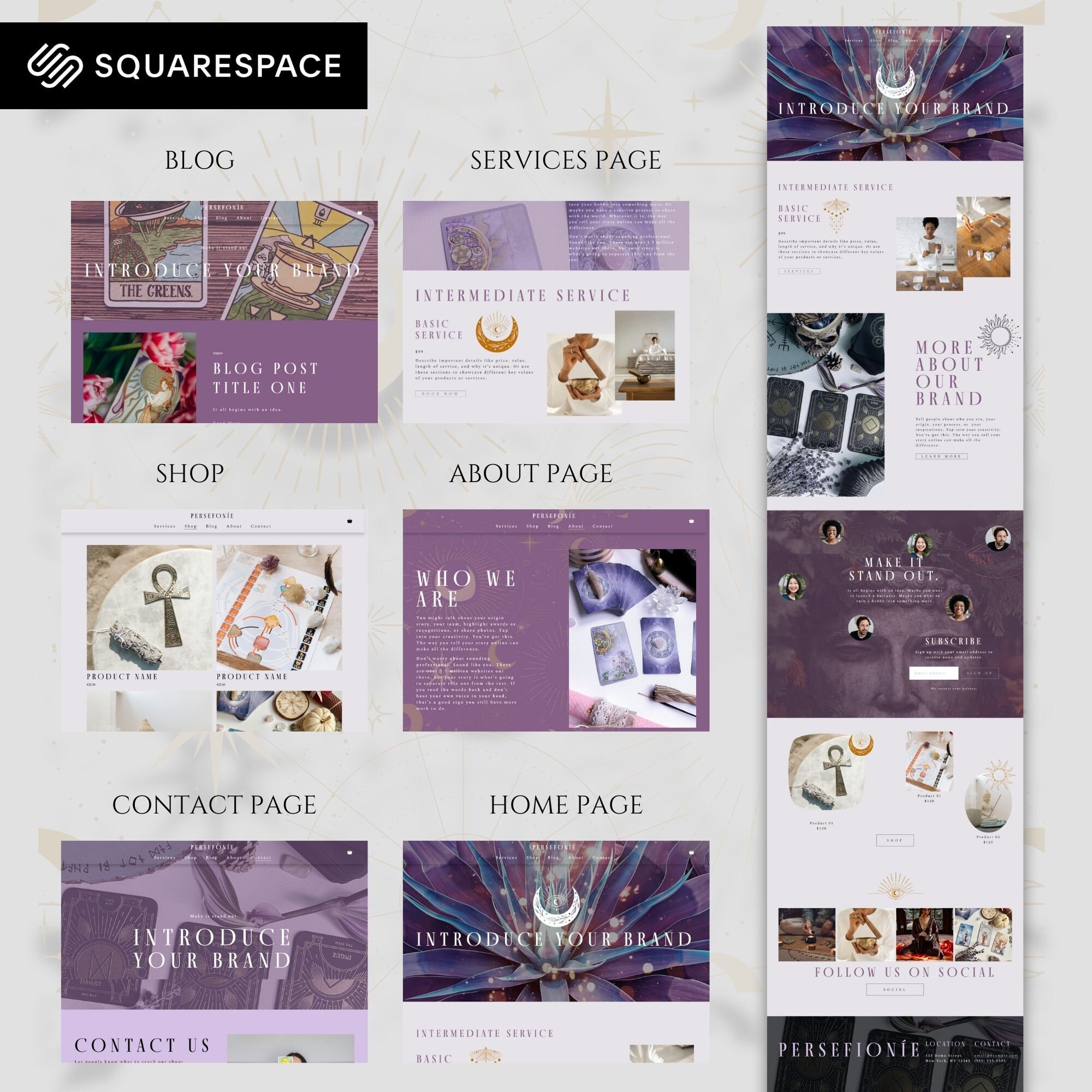 Spiritual Squarespace Template 71, Feminine Squarespace Theme ...