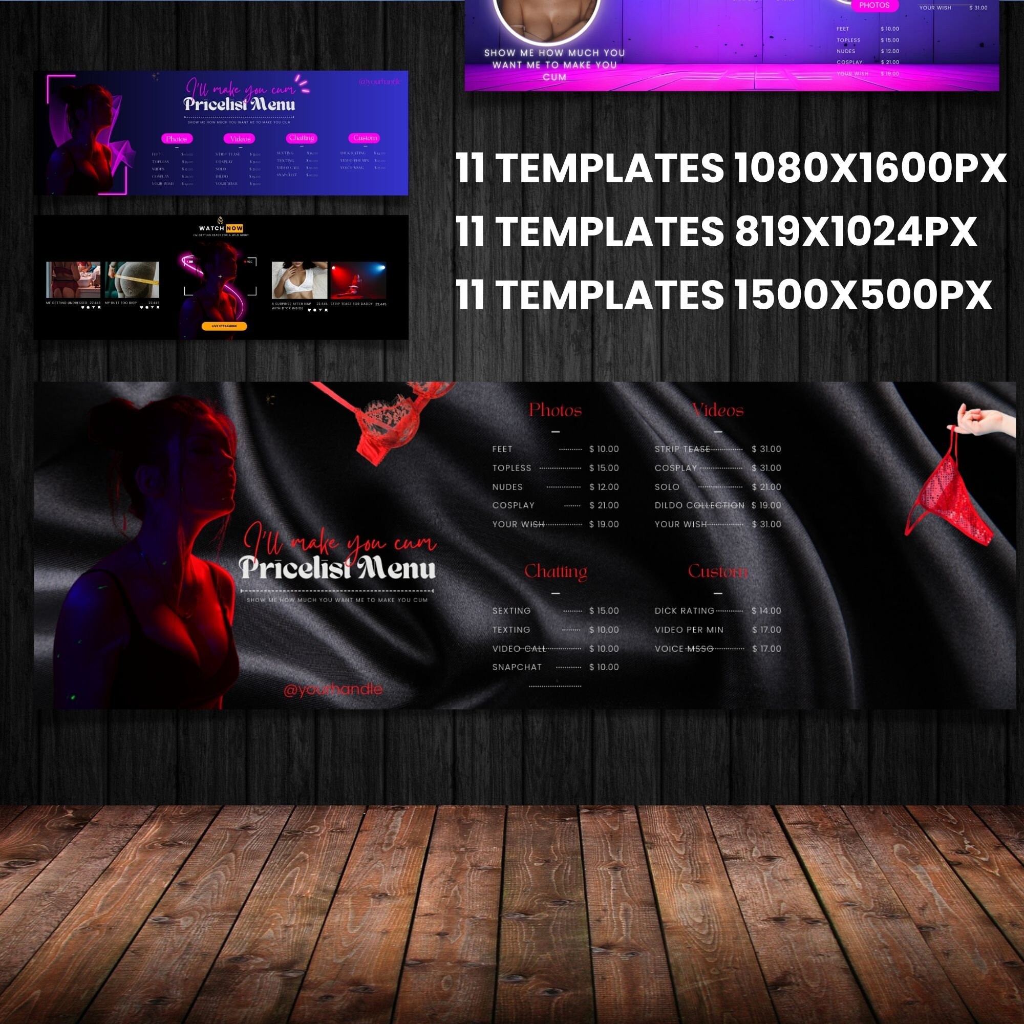 Onlyfans Tip Menu | Adult Creator List | Camming, Cam Girl | Findom Onlyfans | Editable Template ...