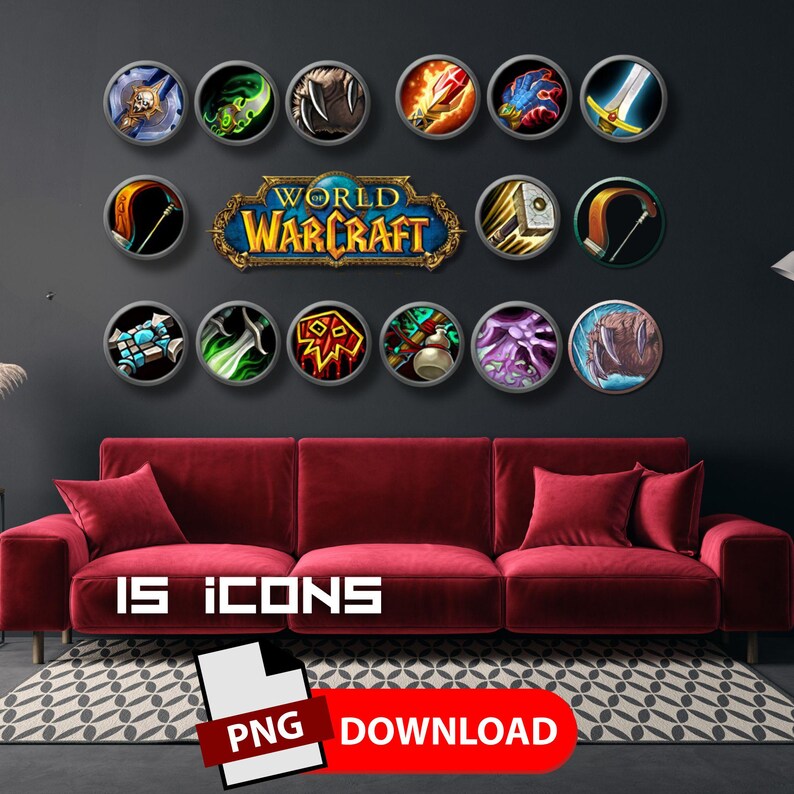World of Warcraft Class Icon PNG, Wow Gift Poster Png, Classic Wow ...