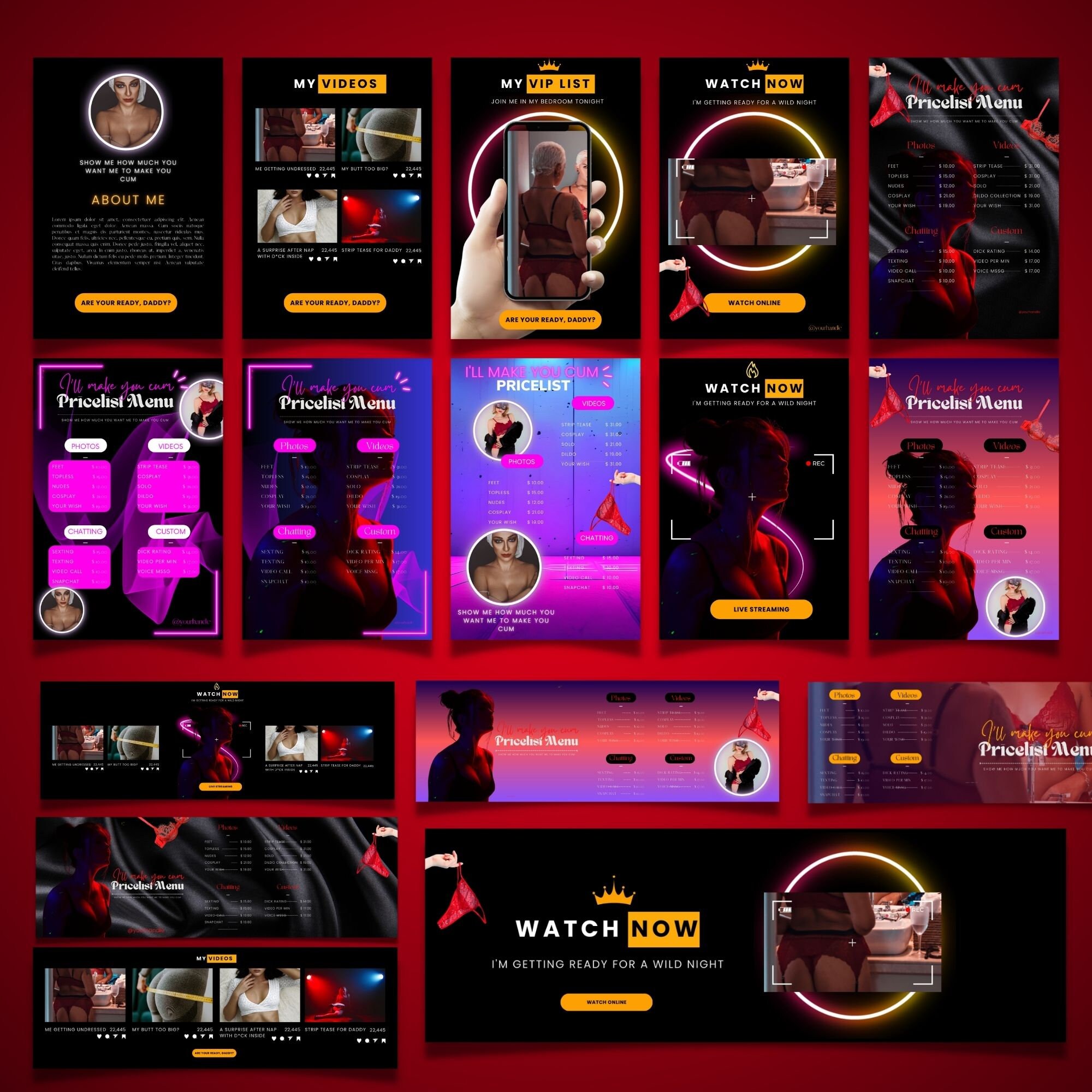 Onlyfans Tip Menu | Editable Template | Canva Template, Tip Menu ...