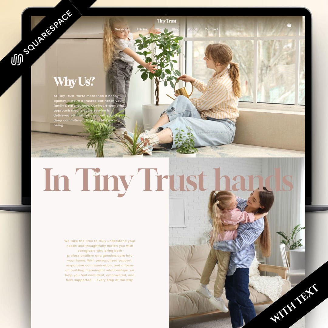 Babysitter Website Squarespace Template 71, Nanny Squarespace Website ...