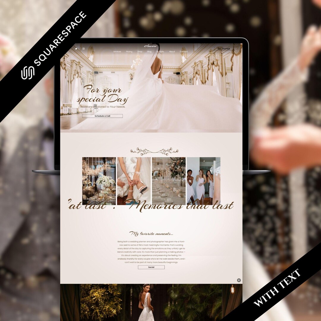 Wedding Photographer & Planner Squarespace Template | Elegant Clean ...