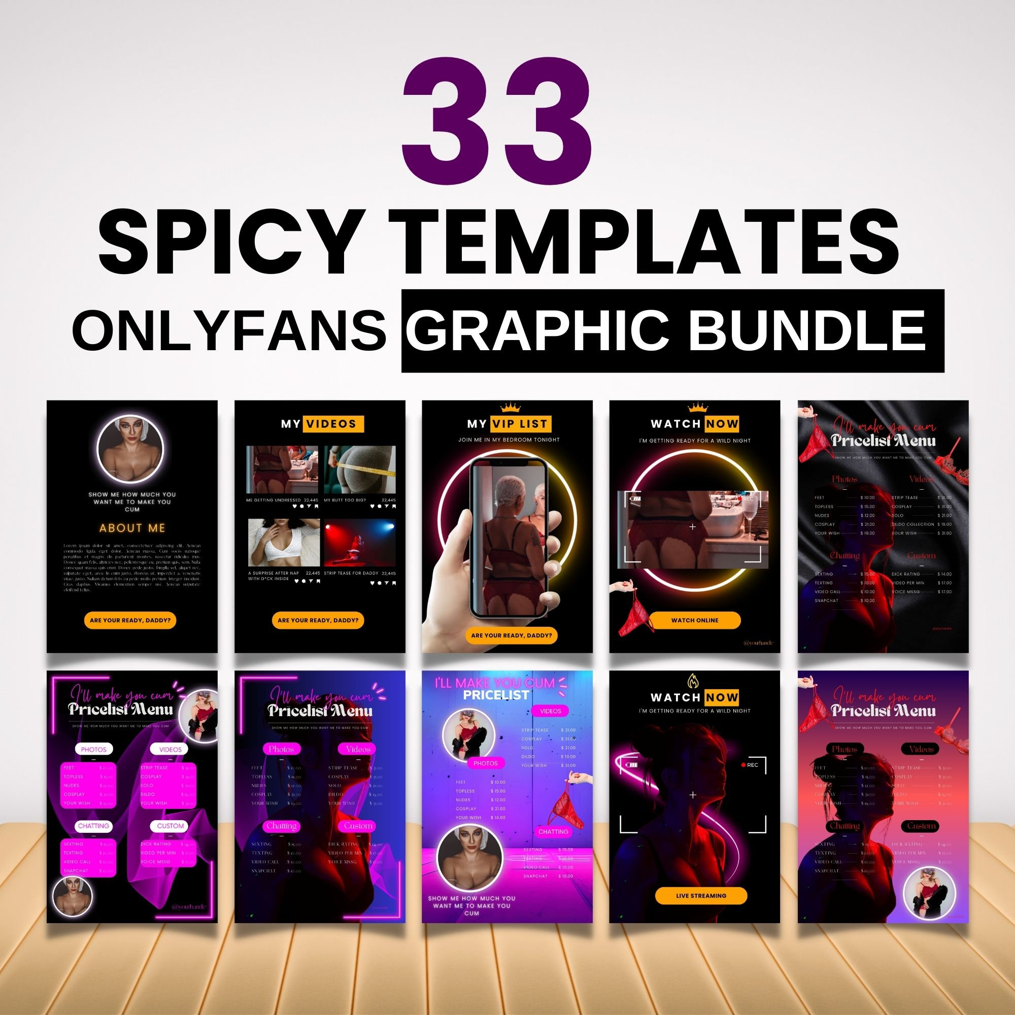 Onlyfans Tip Menu Editable Template Tip Menu Templates, Fansly Template ...