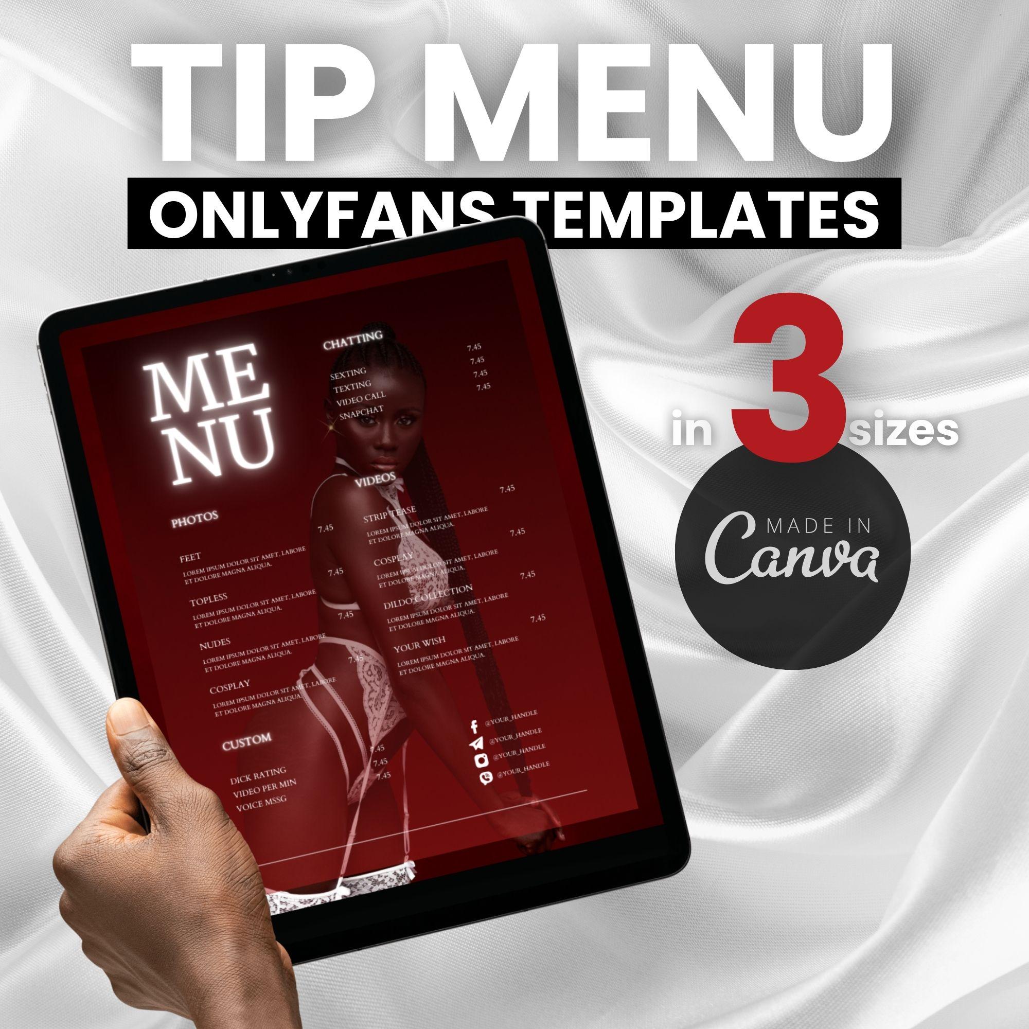 Onlyfans Tip Menu, Editable Fansly Tip Menu Template, Onlyfans ...
