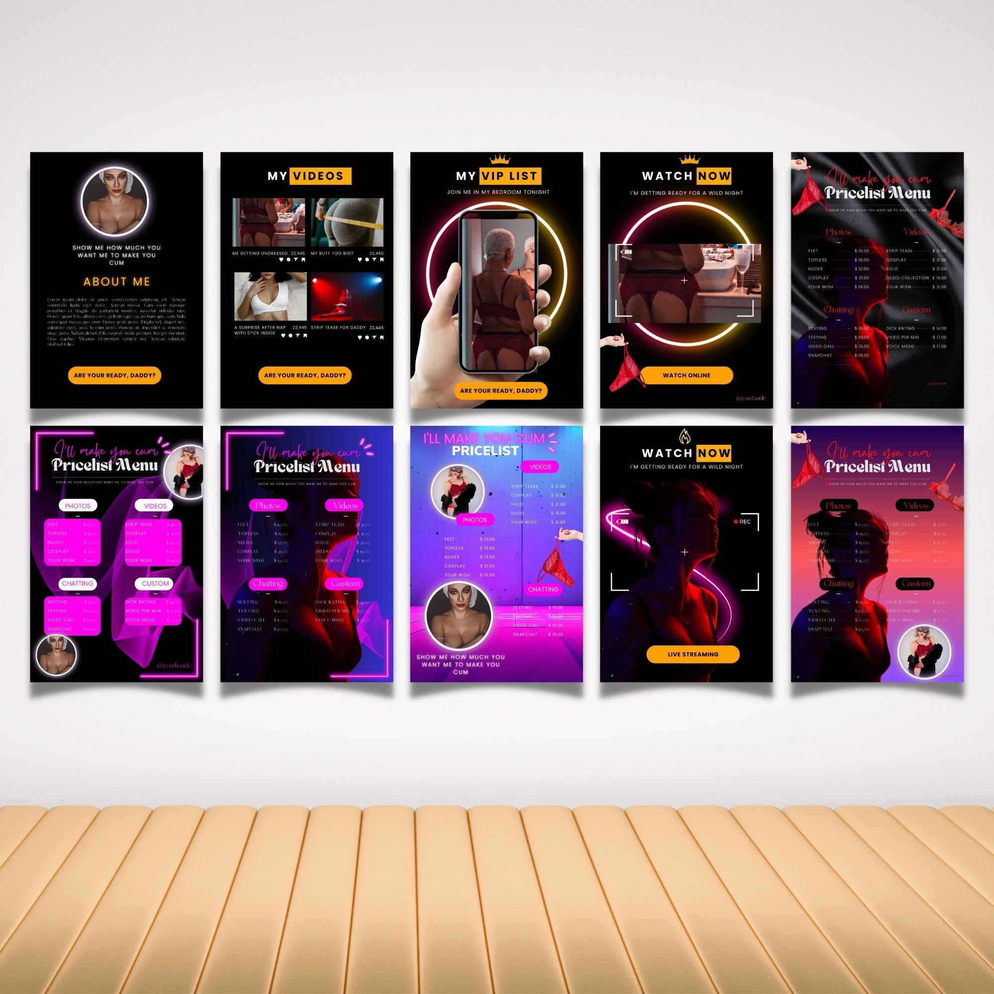 Editable Onlyfans Tip Menu, Onlyfans Menu,adult Creator Camming, Cam ...