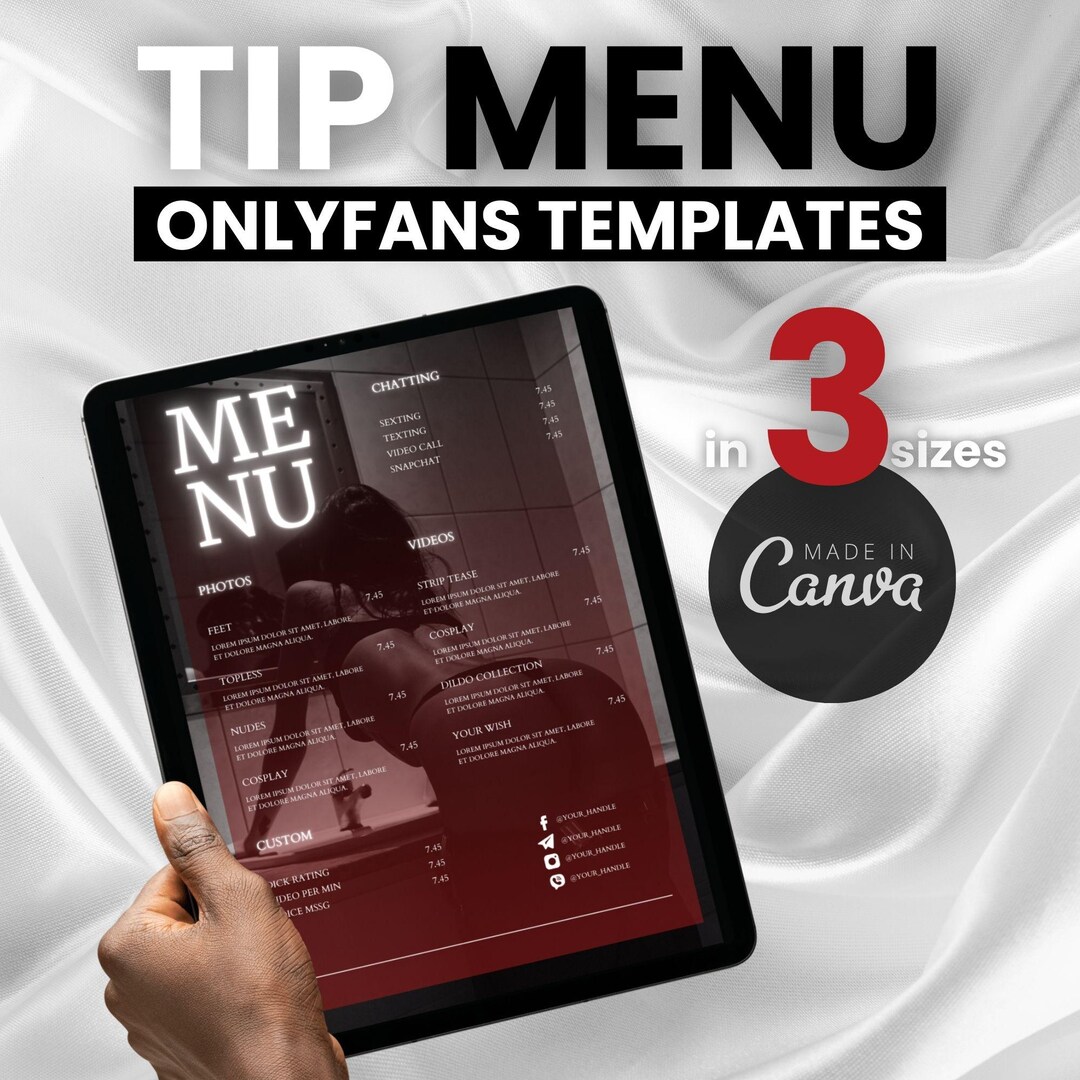 Onlyfans Tip Menu | Editable Template | Canva Template, Tip Menu ...