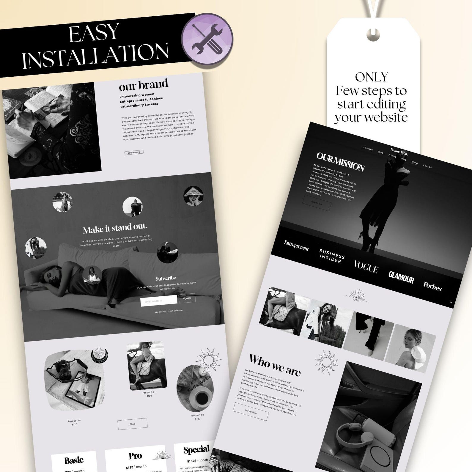Feminine Squarespace Template 71, Feminine Squarespace Theme - Luxury ...