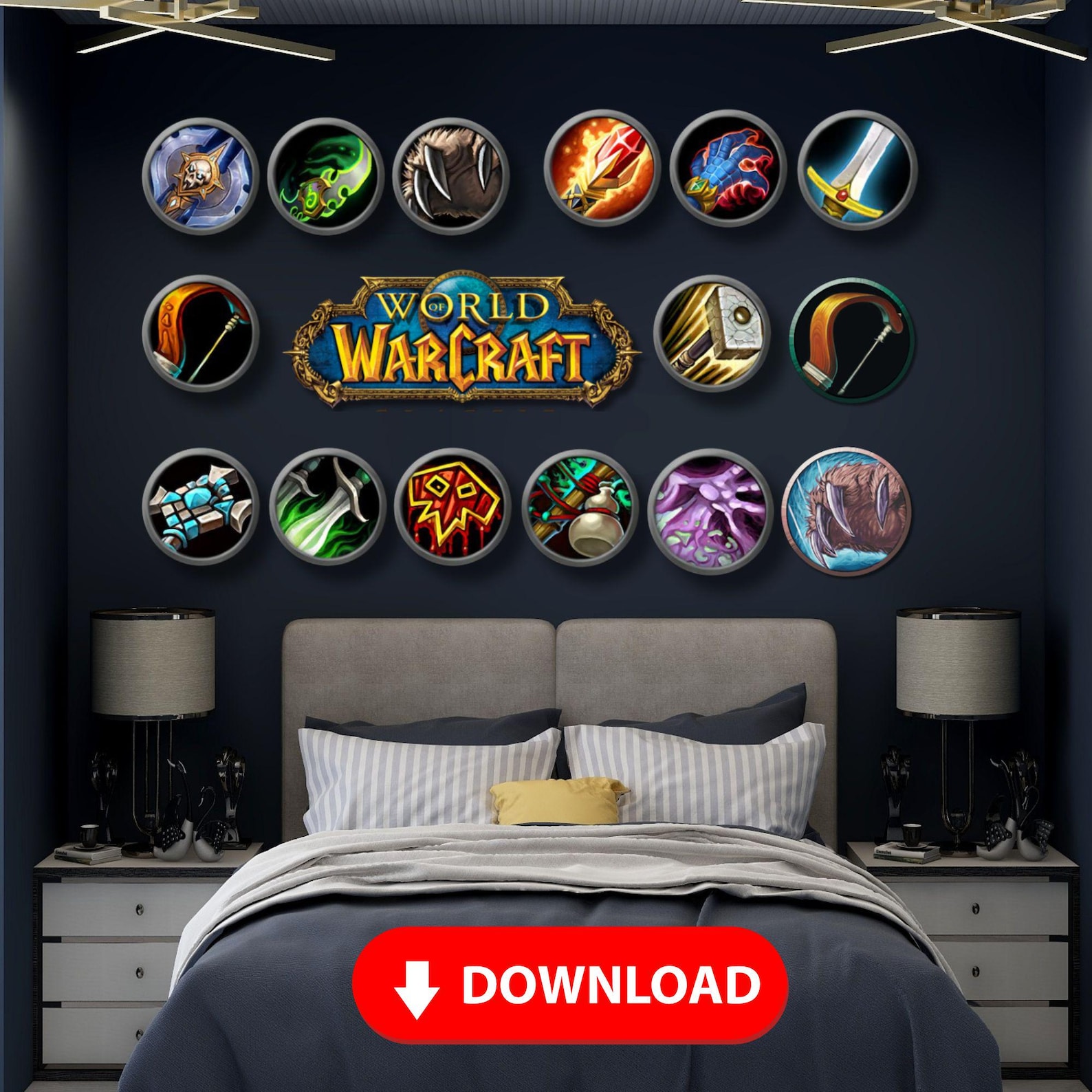 World of Warcraft Class Icon PNG, Wow Gift Poster Png, Classic Wow ...