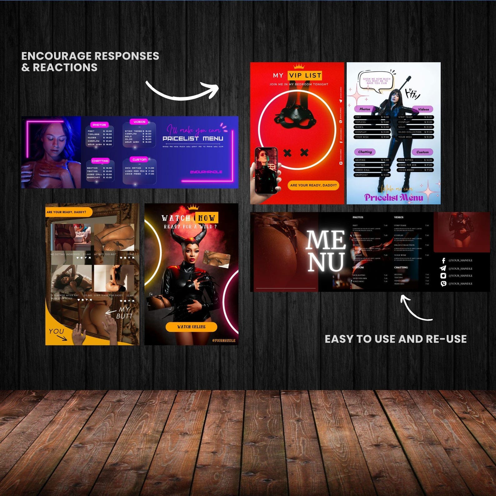 Onlyfans Tip Menu | Editable Template | Canva Template, Tip Menu ...