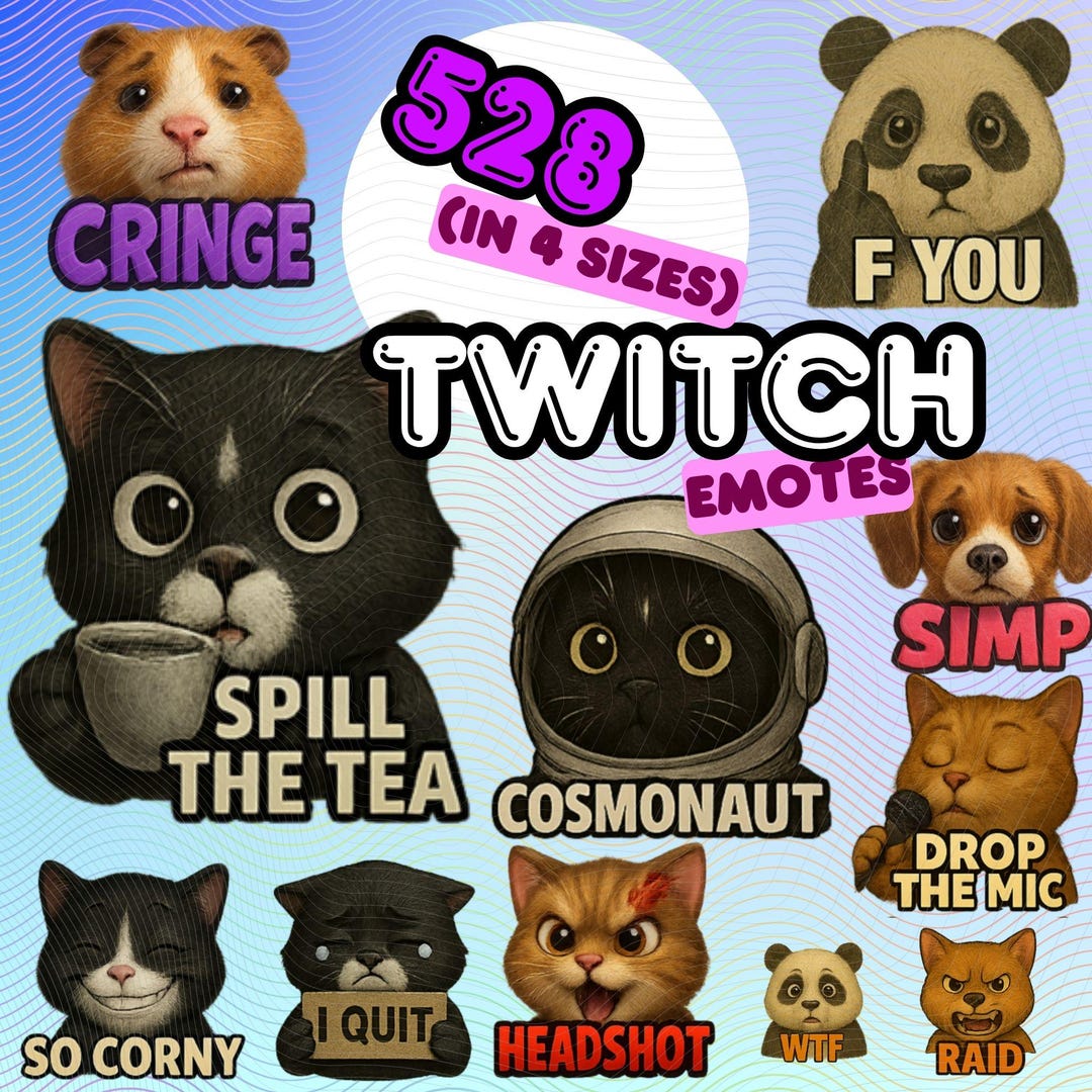 Twitch Custom Emotes, Cat Twitch Emotes, Twitch Sub Emotes, Twitch ...