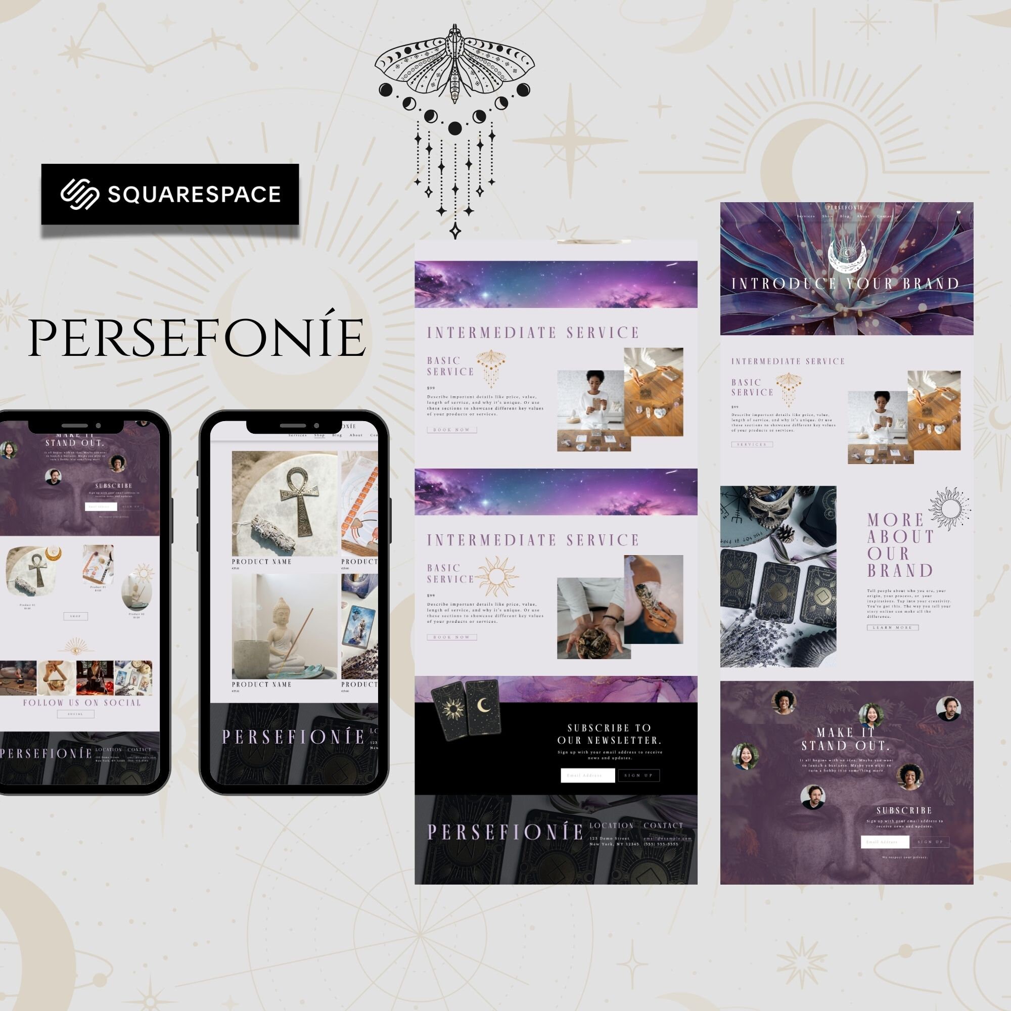 Spiritual Squarespace Template 71, Feminine Squarespace Theme ...