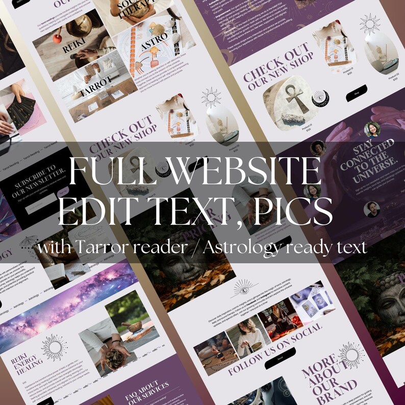 Tarot Website Template for Squarespace, Astrology Website Theme — Modern, Minimal, Responsive ...