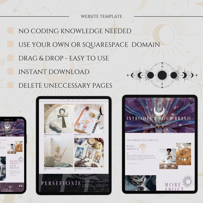 Spiritual Squarespace Template 71, Feminine Squarespace Theme ...