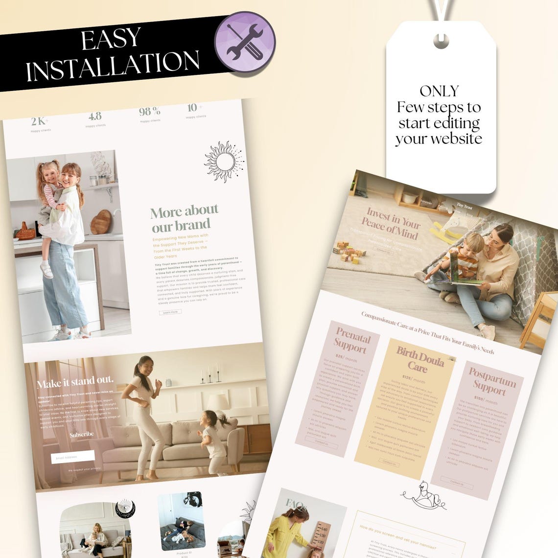 Babysitter Website Squarespace Template 71, Nanny Squarespace Website ...