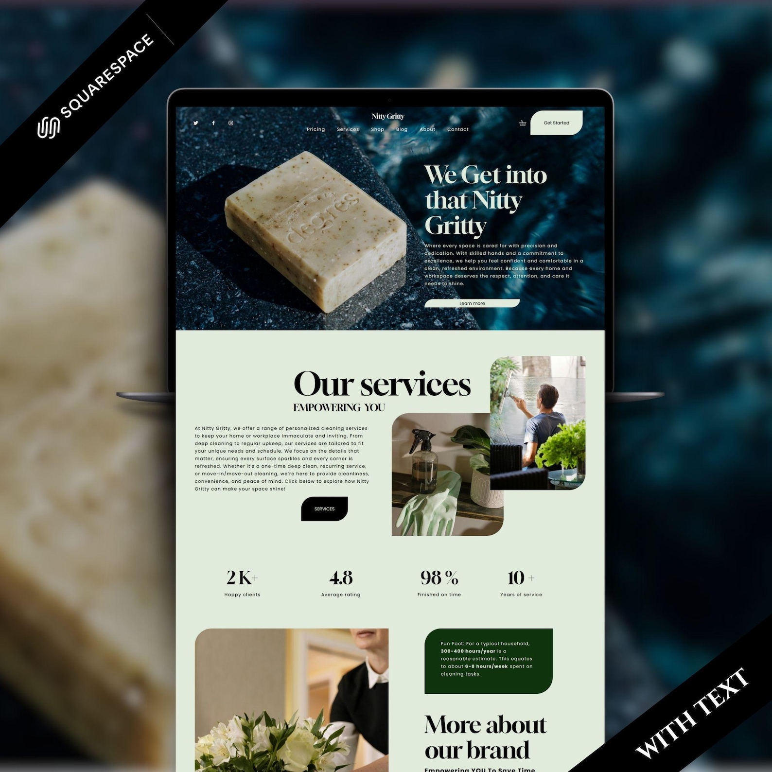 Squarespace Cleaning Company Website, Squarespace Template 71 ...