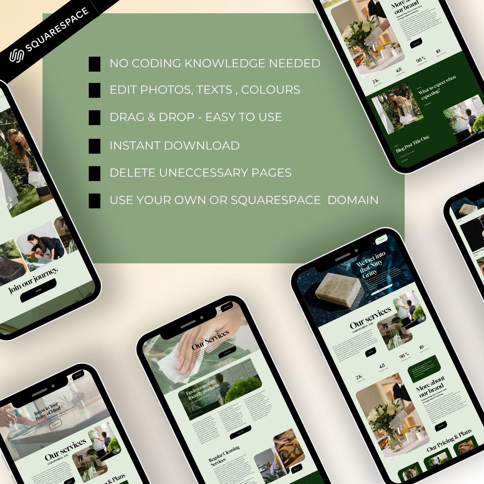 Cleaning Company Squarespace Template 7.1 | Cleaning Business ...