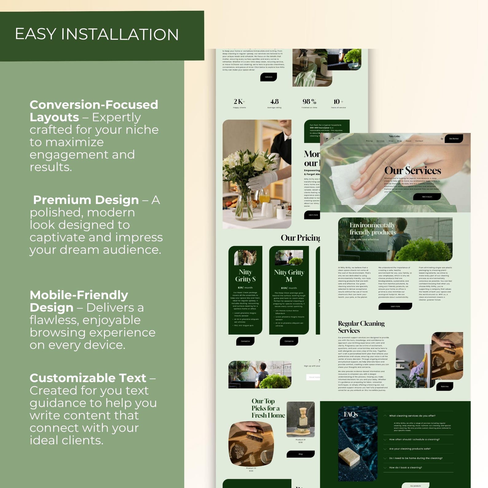 Squarespace Cleaning Company Website, Squarespace Template 71 ...