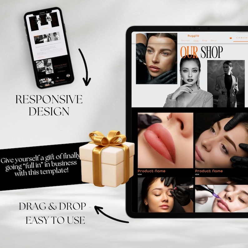Permanent Makeup Squarespace Website, Service Squarespace Template Pmu ...