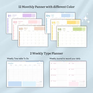 2025 Digital Planner Colorful - LANDSCAPE - Etsy