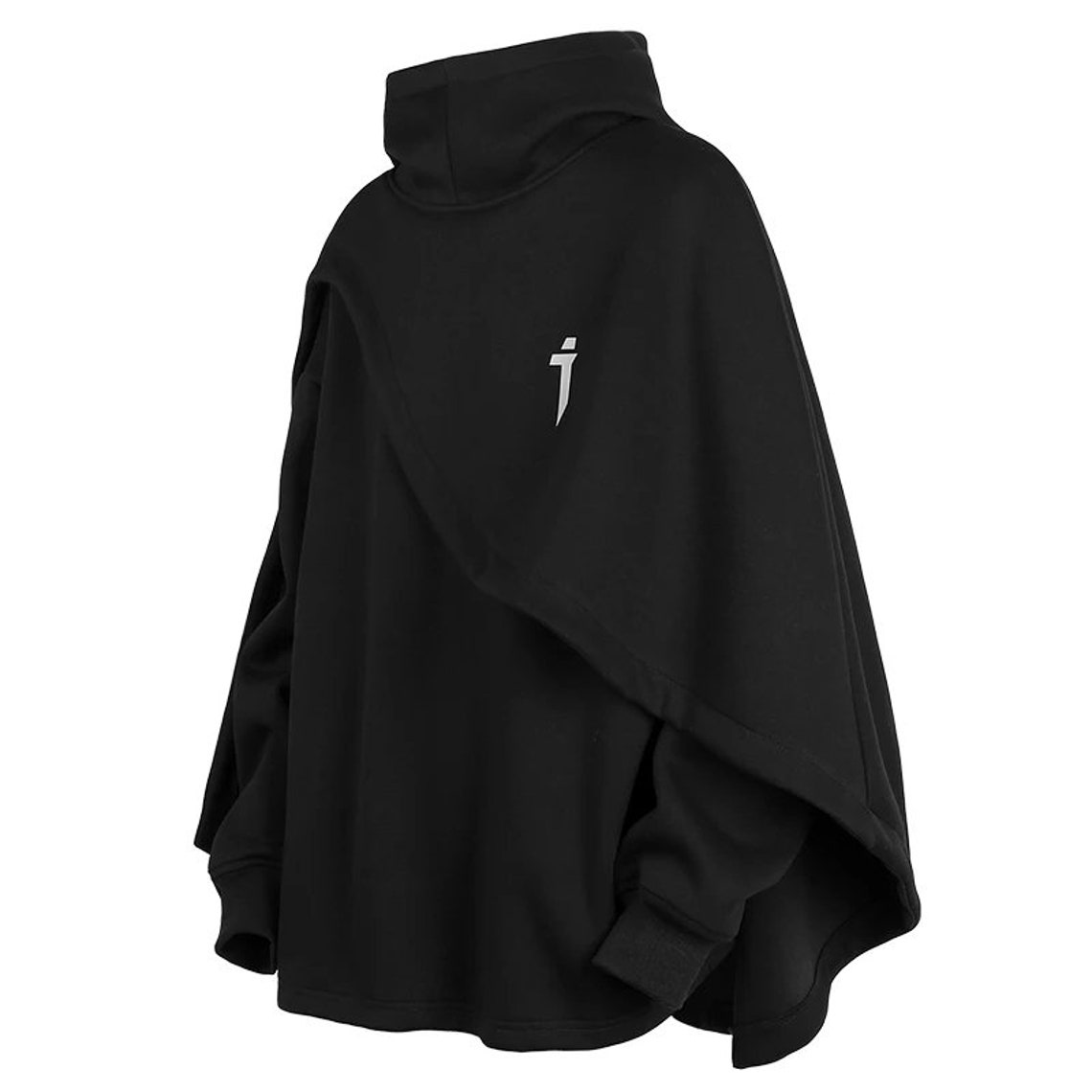 Techwear Hoodie High Neck Cloak Set Mens Harajuku Streetwear Sweatshirt ...