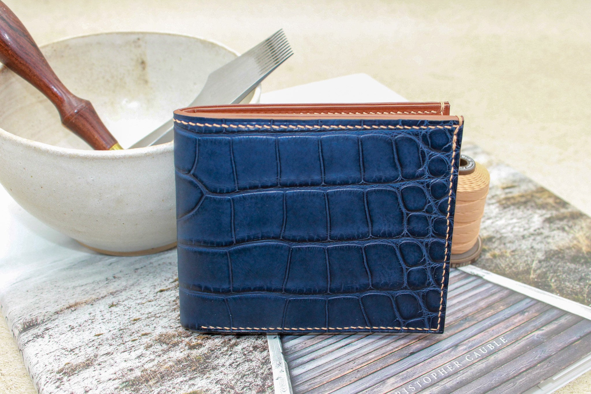 Matte Blue Alligator Wallet With Baranil Interior - Etsy