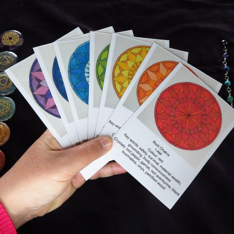 Chakra Healing Cheat Sheets A4 PDF Printable Rainbow Oracle Cards - Etsy