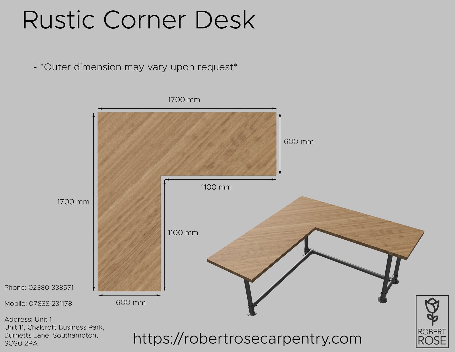 Corner Office Desk 3 Board Wide Custom Made Desk Reclaimed Scaffold ...
