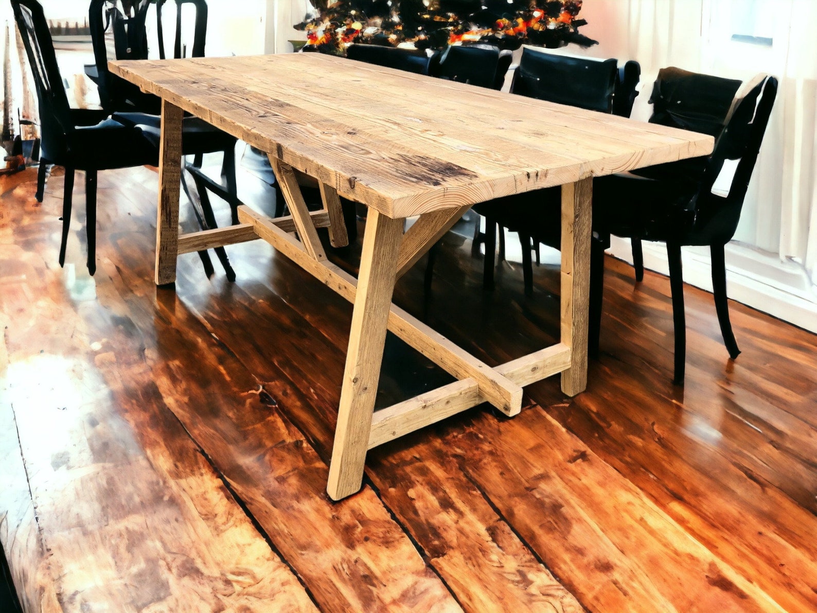 Wooden Scandi Style Dining Table Reclaimed Wood THE HARSTAD - Etsy