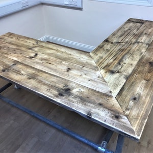 Corner Office Desk 3 Board Wide Custom Made Desk Reclaimed Scaffold ...