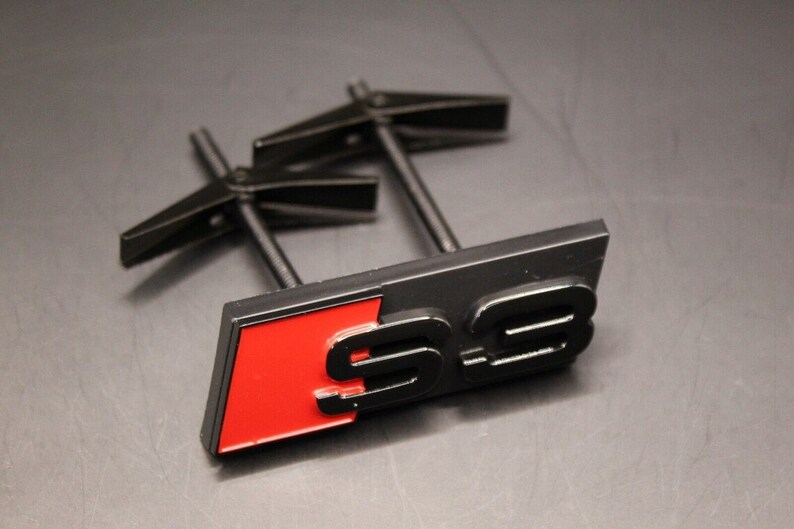 Gloss Black Red S3 Front Grill Badge Clip on for Audi - Etsy