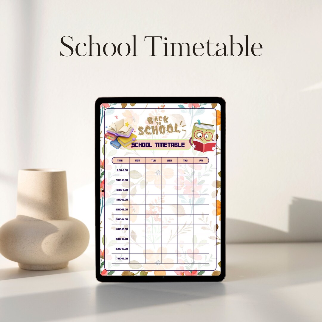 EDITABLE School Timetable, Customizable Canva Template, Printable Thank ...