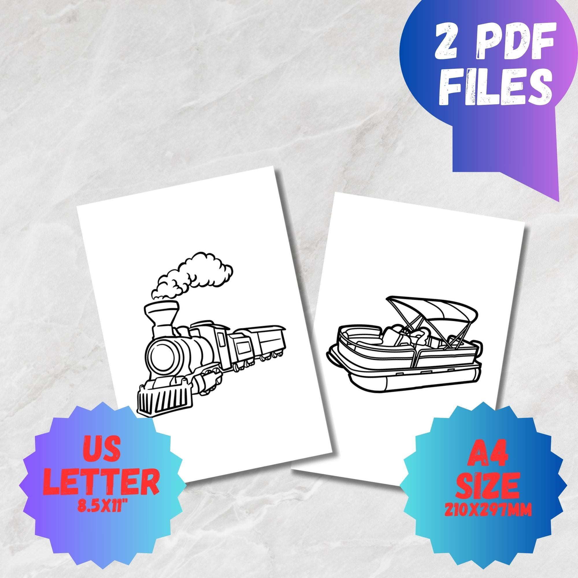 40 Types of Vehicles Easy Coloring Pages for Kids Toddlers Coloring ...