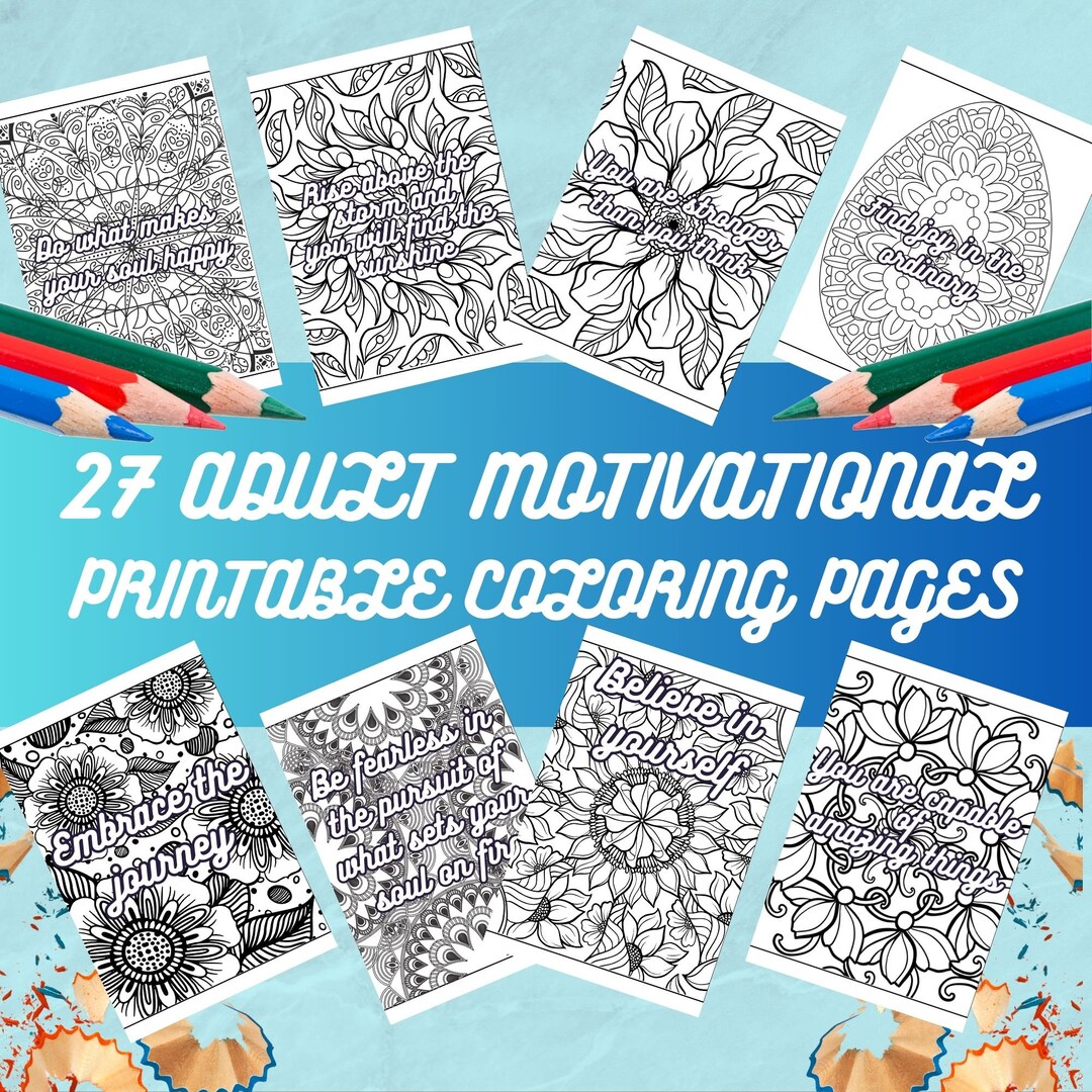 27 Adult Motivational Quote Coloring Pages - Etsy
