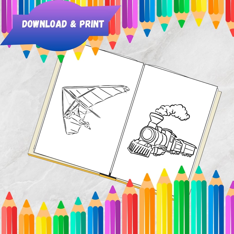 40 Types of Vehicles Easy Coloring Pages for Kids Toddlers Coloring ...