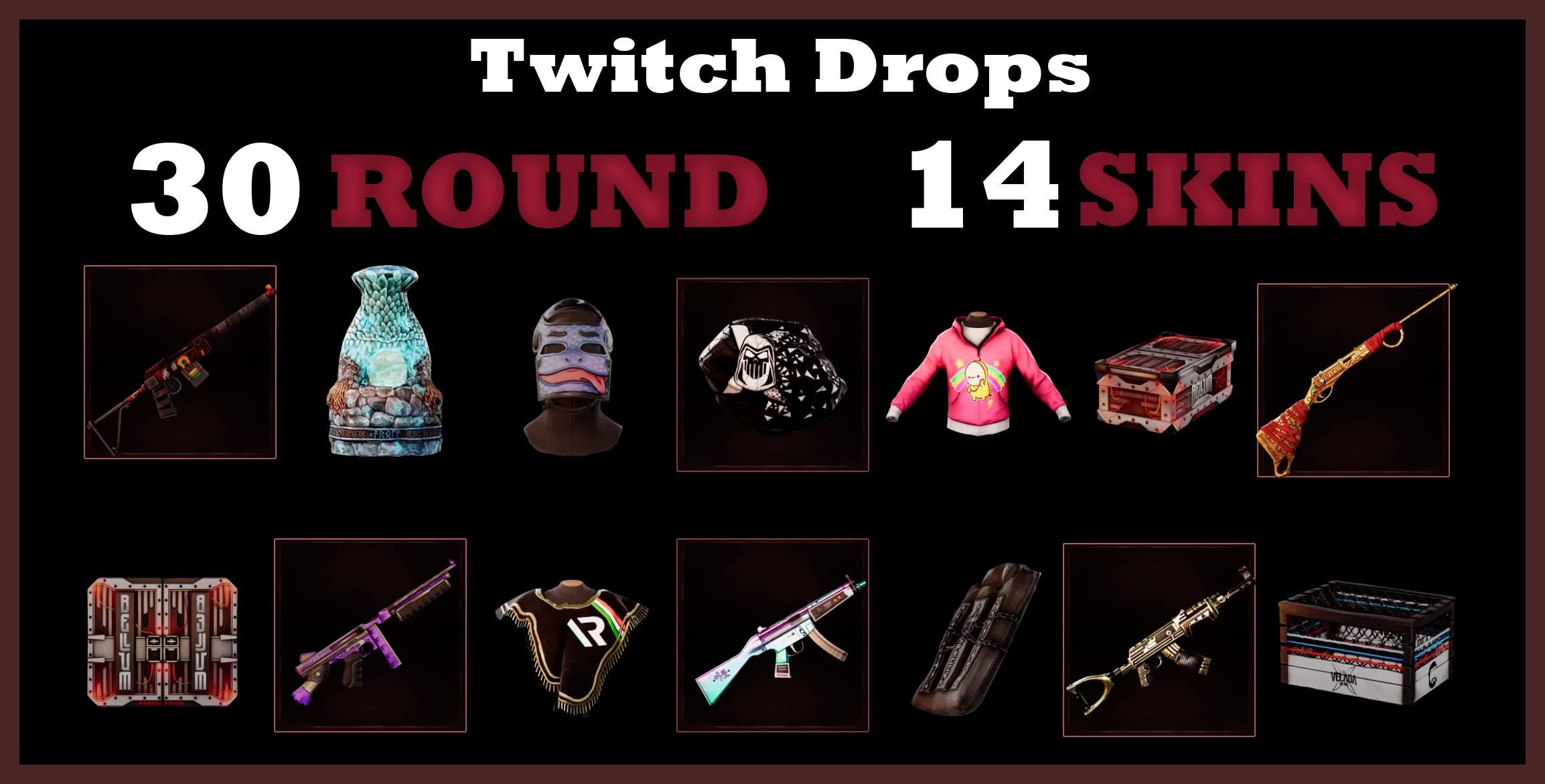 Rust Round 30 14 SKINS Twitch Drops - Etsy