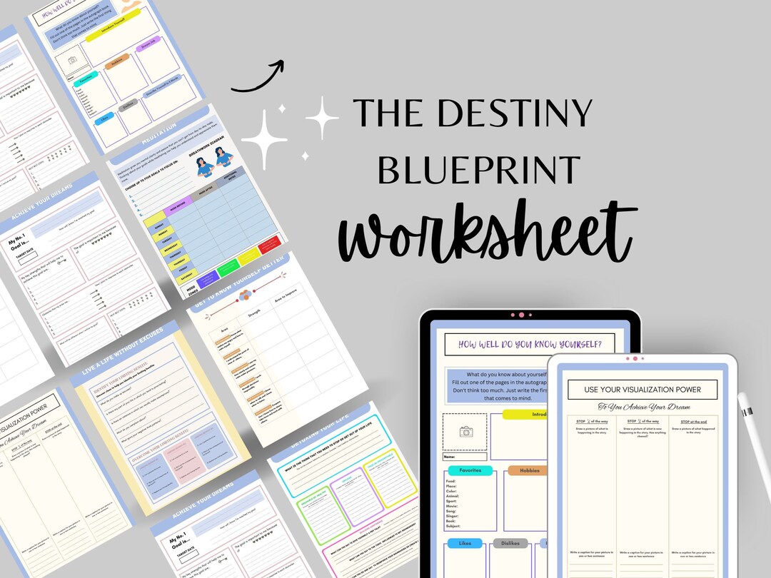 Destiny Blueprint Worksheet: Life Coach Workbook Canva Template (PDF ...